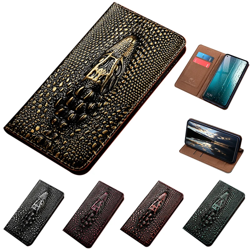Crocodile-Head-Case-para-Asus-Rog-Phone-8-Pro-Retro-3D-Capa-de-couro ...