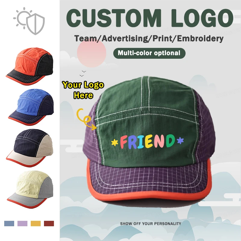Summer New Fashion Color Matching 5-panel Camping Hat for Men and Women ...
