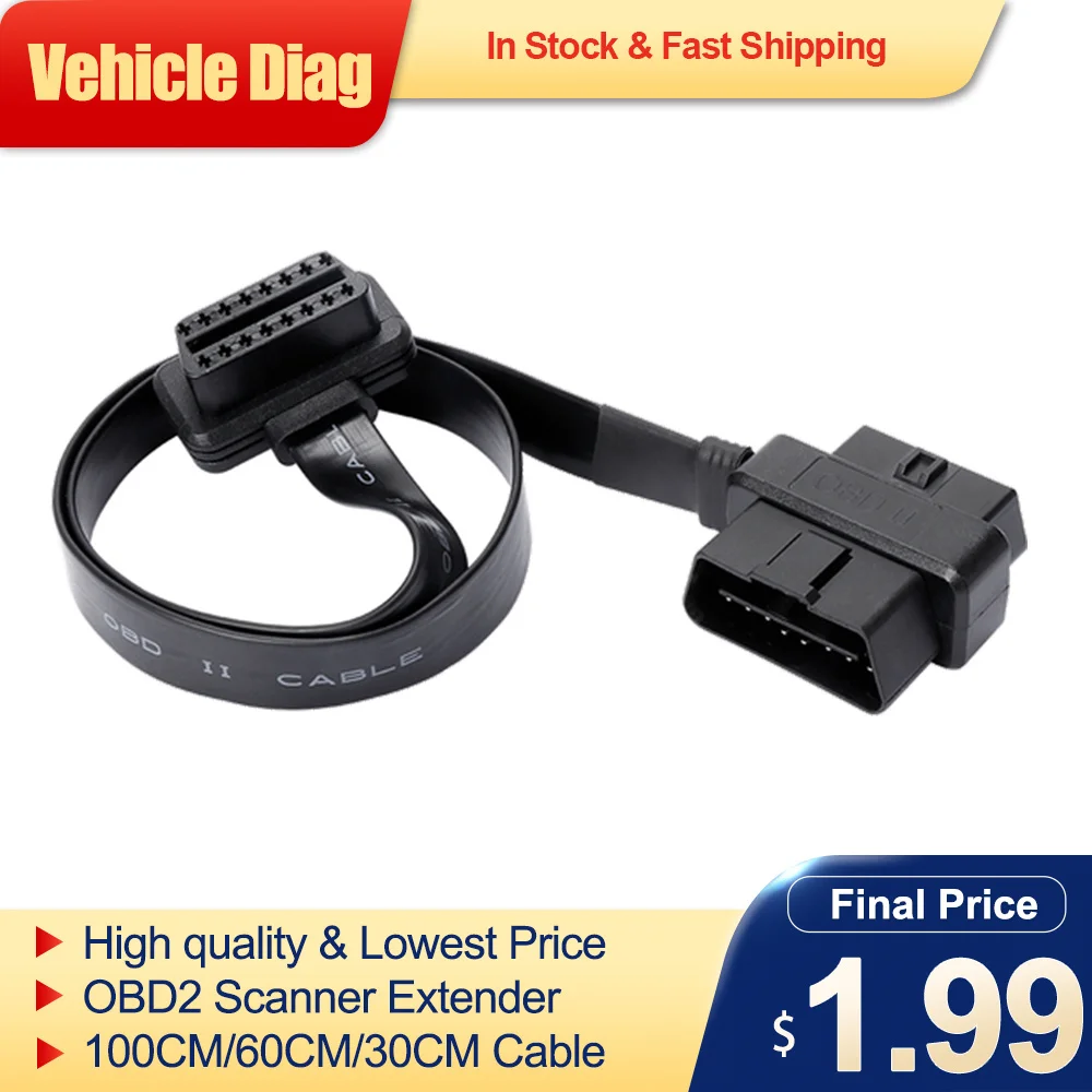 OBD2-Extension-Cable-100CM-60CM-30CM-1-to-2-Splitter-Wire-OBD2-Scanner ...