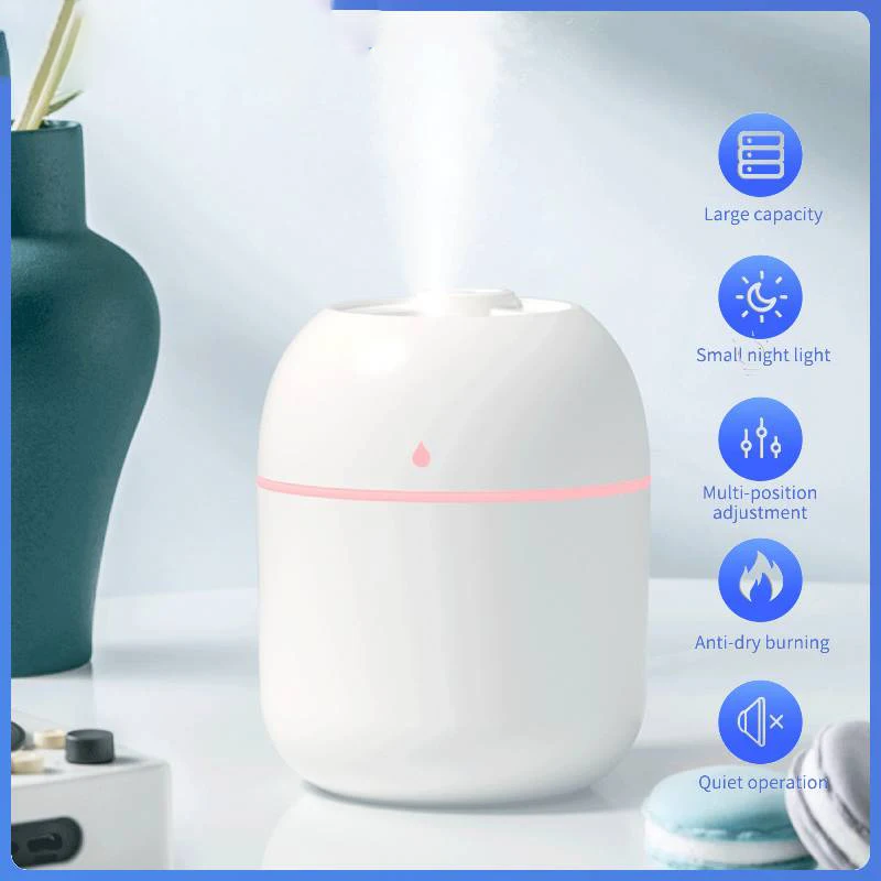 휴대용 초음파 미니 자동차 아로마 디퓨저 가습기 Usb 에센셜 오일 Led 램프 가정용 향수 제품 220ml