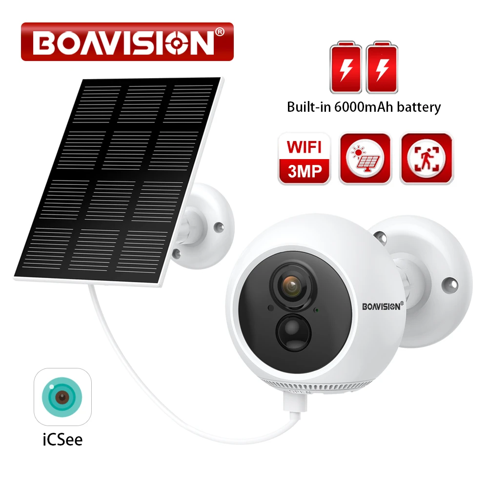 2K Solar IP Camera Outdoor Rechargeable Battery WIFI Wireless Camera ...