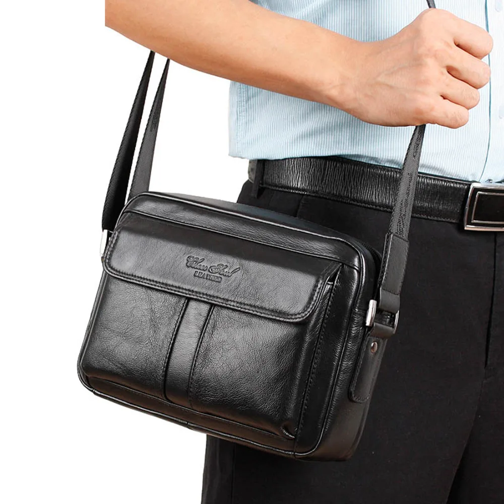 Genuine-Leather-Men-Cross-Body-Shoulder-Bag-Purse-Luxury-Designer ...