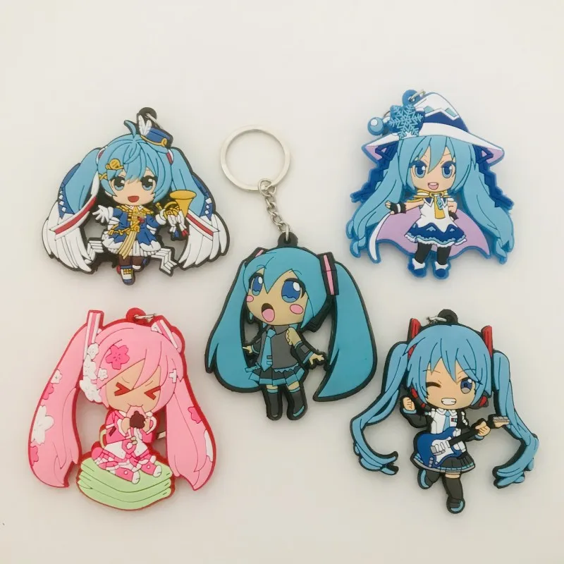 1PCS-Anime-Character-Hatsune-Miku-Keychain-Cute-Double-Side-PVC-Key ...