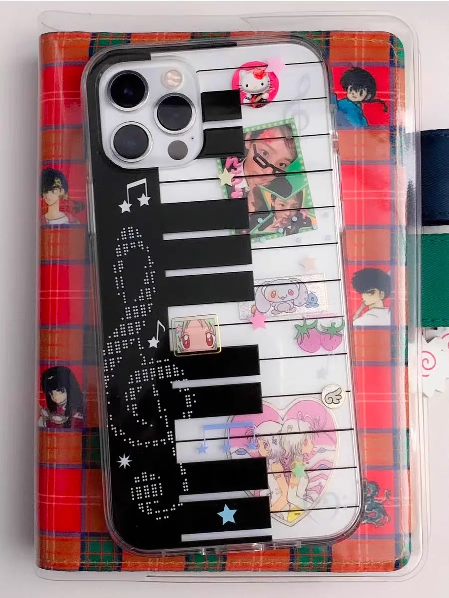 Korean Creative Piano Keyboard INS Phone Case For iPhone 16 15 14 13 12 ...