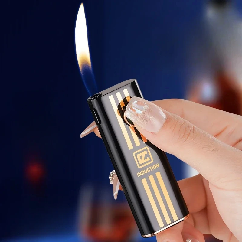 Portable-Compact-Unisex-Lighter-Silent-Ignition-Open-Flame-Inflatable ...