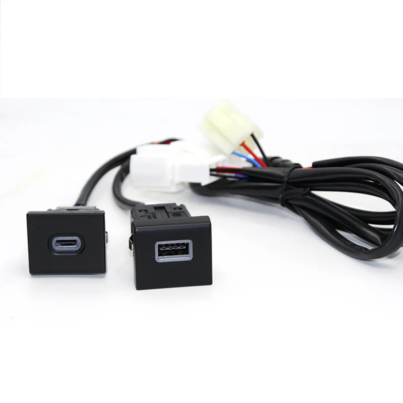 1PC-Car-Phone-Charger-Socket-Dual-USB-PD-Type-C-Charging-Outlet-Power ...