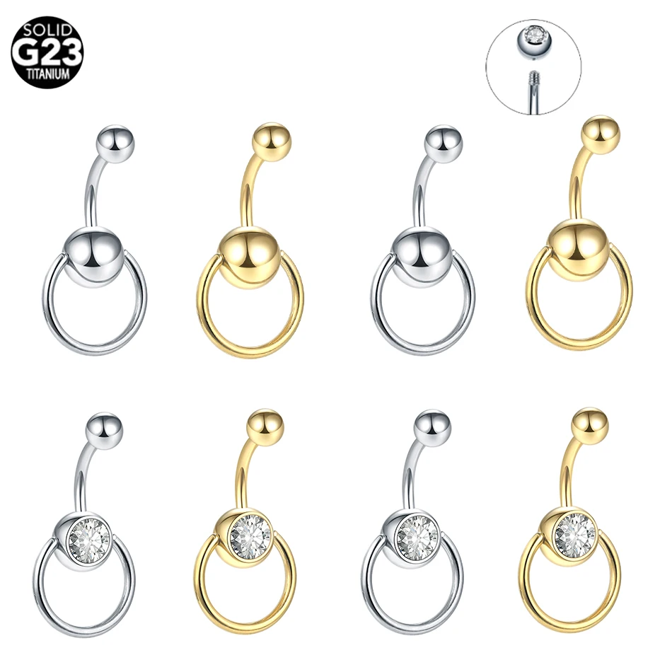 1PC-G23-Titanium-Navel-Piercing-Belly-Button-Rings-Women-Men-14G-Round ...