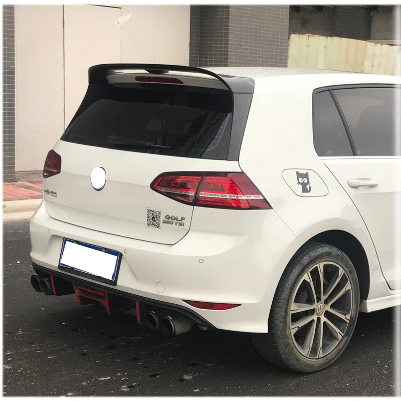 For-VW-Golf-MK7-MK7-5-Rline-GTI-R-2014-2020-Gloss-Black-Carbon-Fiber ...