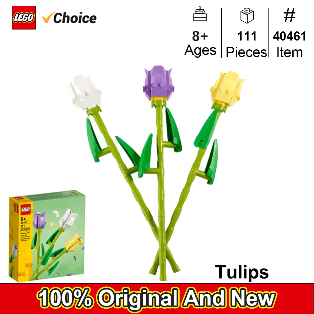 LEGO-40461-Tulips-Flower-Bouquet-111PCS-DIY-Toys-For-Boys-Girl-Children ...
