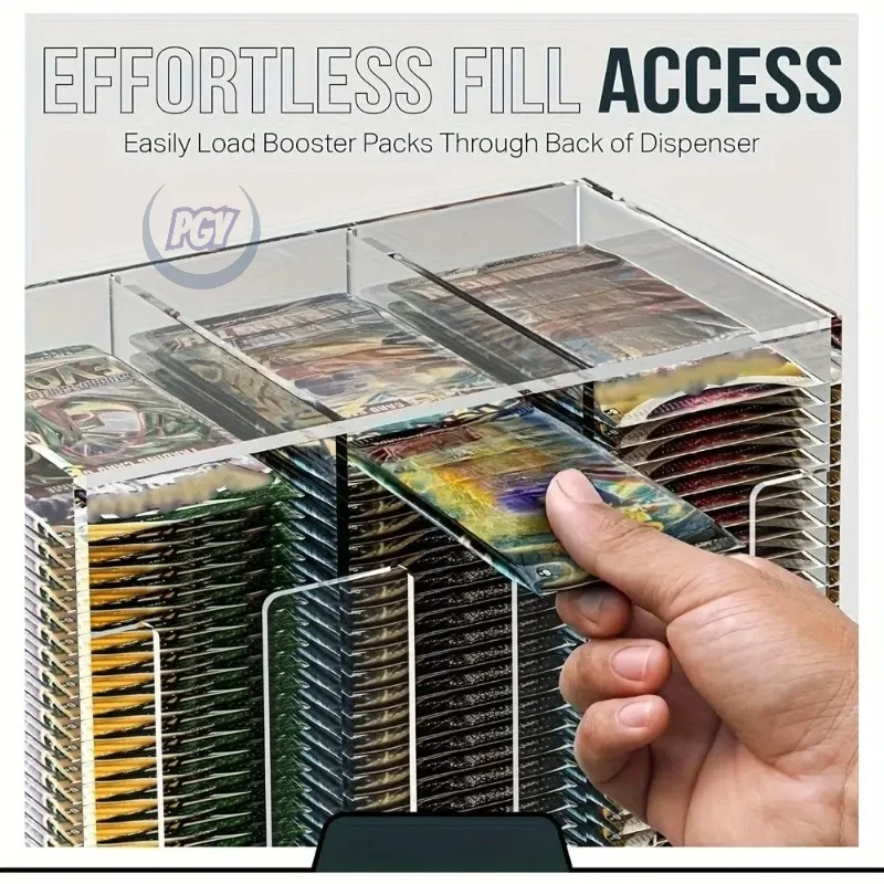 3-slot Acrylic Black-bottom Booster Enhancement Pack Dispenser Box ...