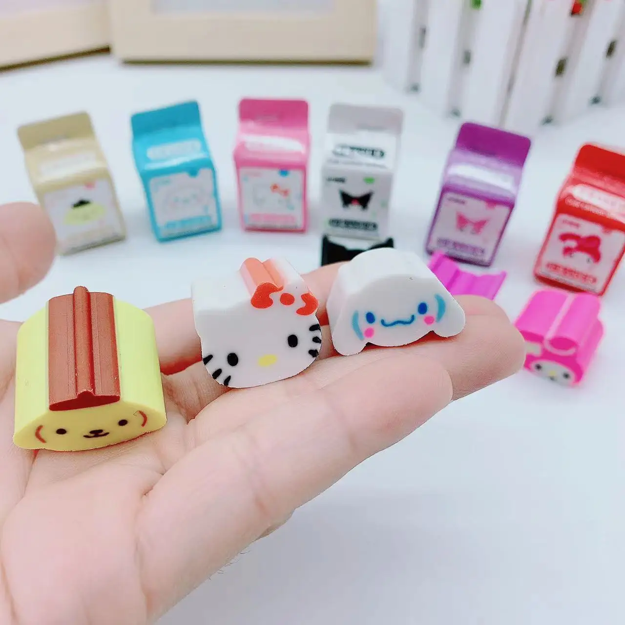 36pcs Sanrio Cartoon Eraser Hello Kitty Melody Kuromi Cinnamoroll ...
