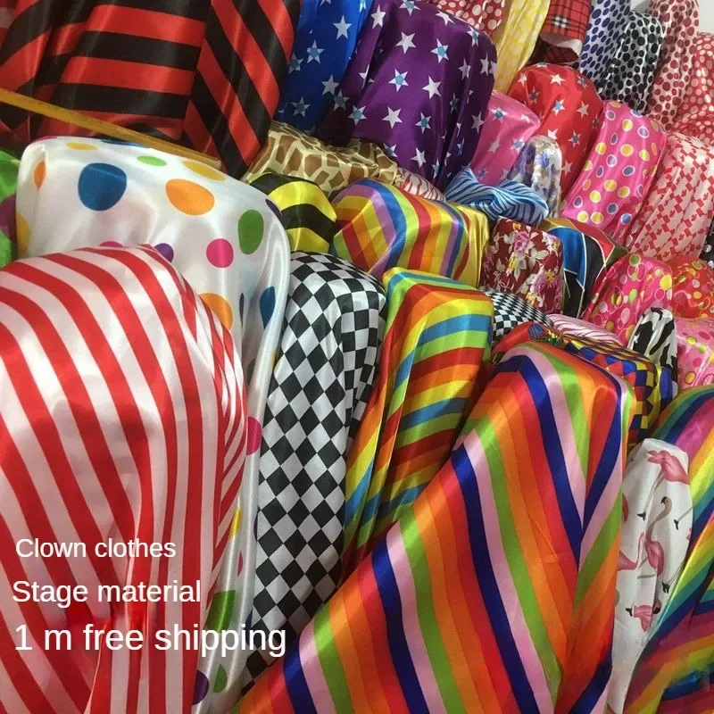 Printed Satin Fabric By Meters for Stage Clown Costumes Accessory ...