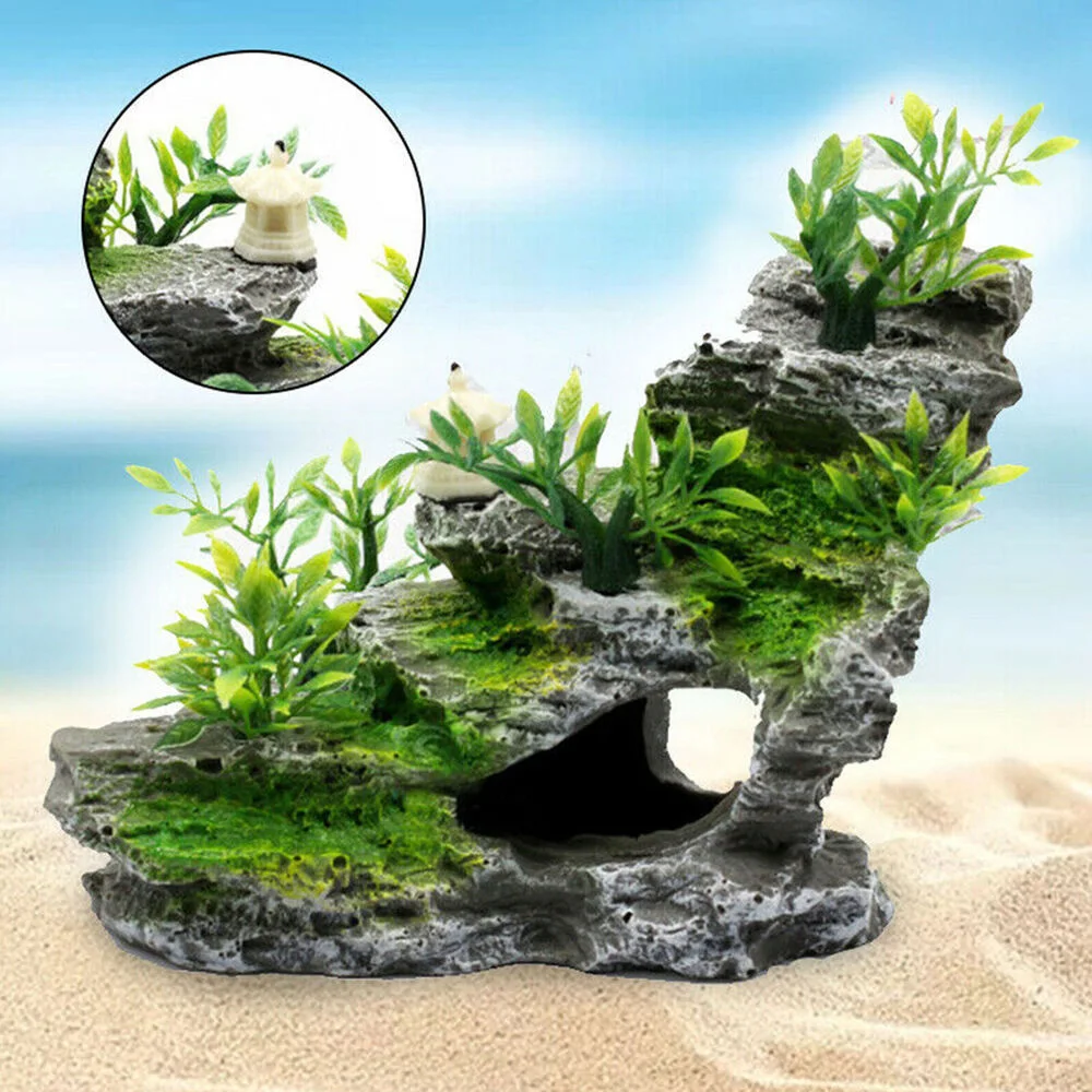 Acquario-Fish-Tank-Decor-Rockery-Mountain-Stone-nascondere-gli ...