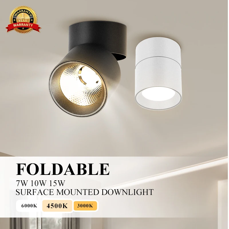 Led-Downlight-Foldable-Surface-Mounted-Spotlight-220V-10-15w-Spot-Lamps ...