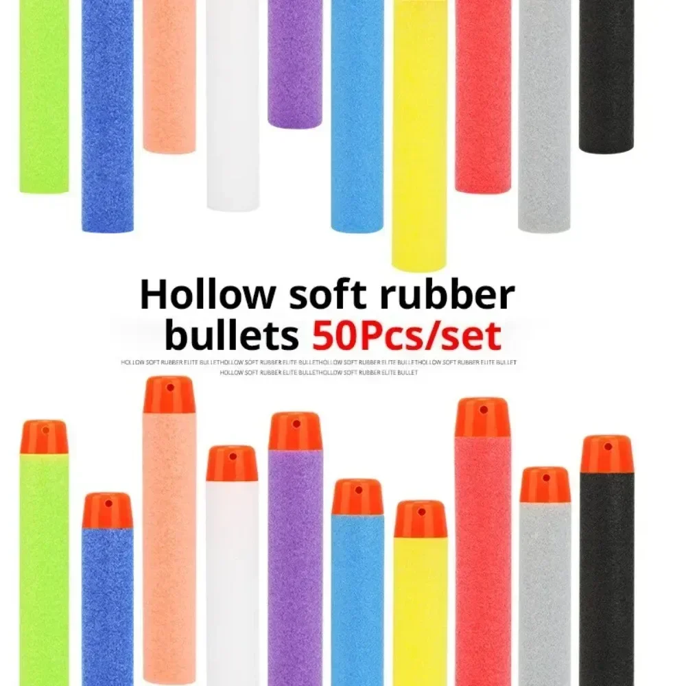 50-100pcs-For-Nerf-Bullets-EVA-Soft-Hollow-Hole-Head-7-2cm-Refill ...