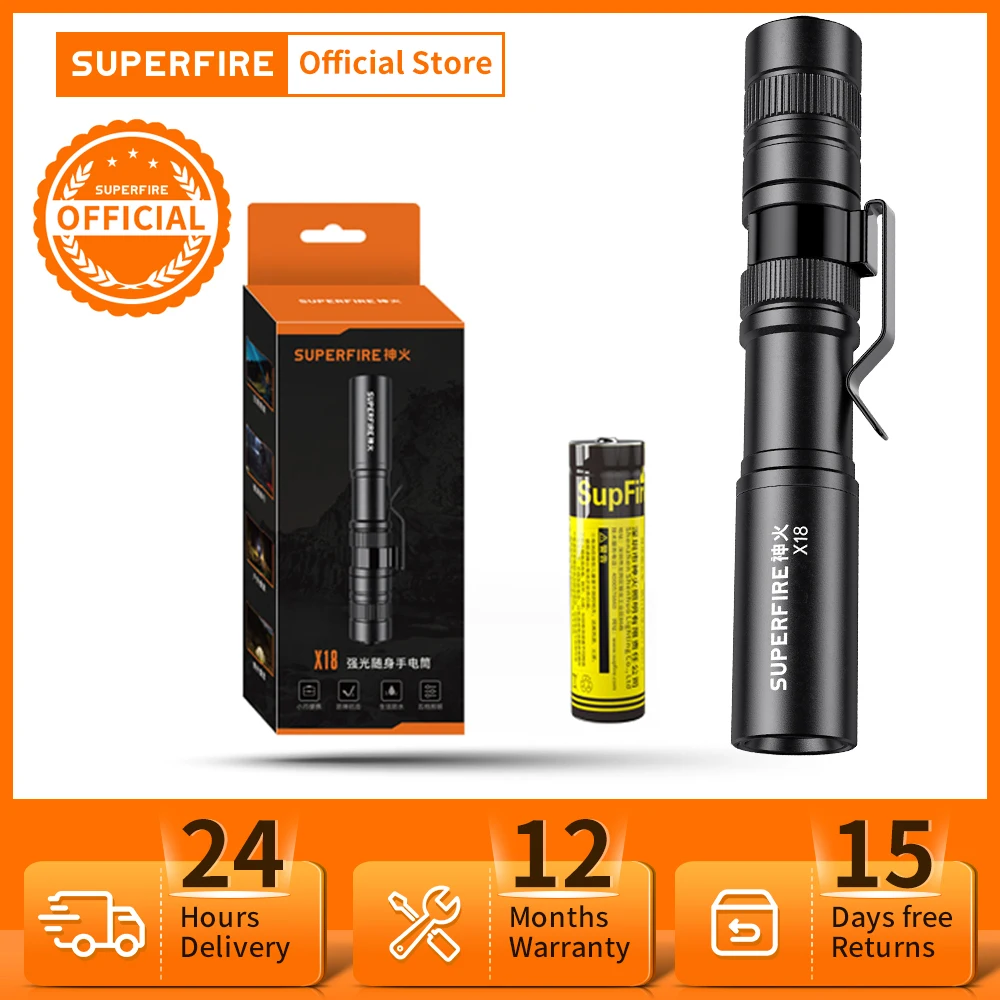 SUPERFIRE-X18-Mini-Portable-LED-Flashlight-Super-Bright-EDC-Torch ...