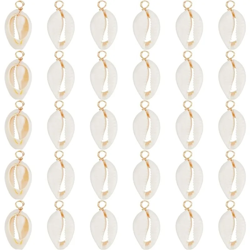 60Pcs-Real-18K-Gold-Plated-Shell-Pendants-Sea-Shell-Pendant-Charms ...
