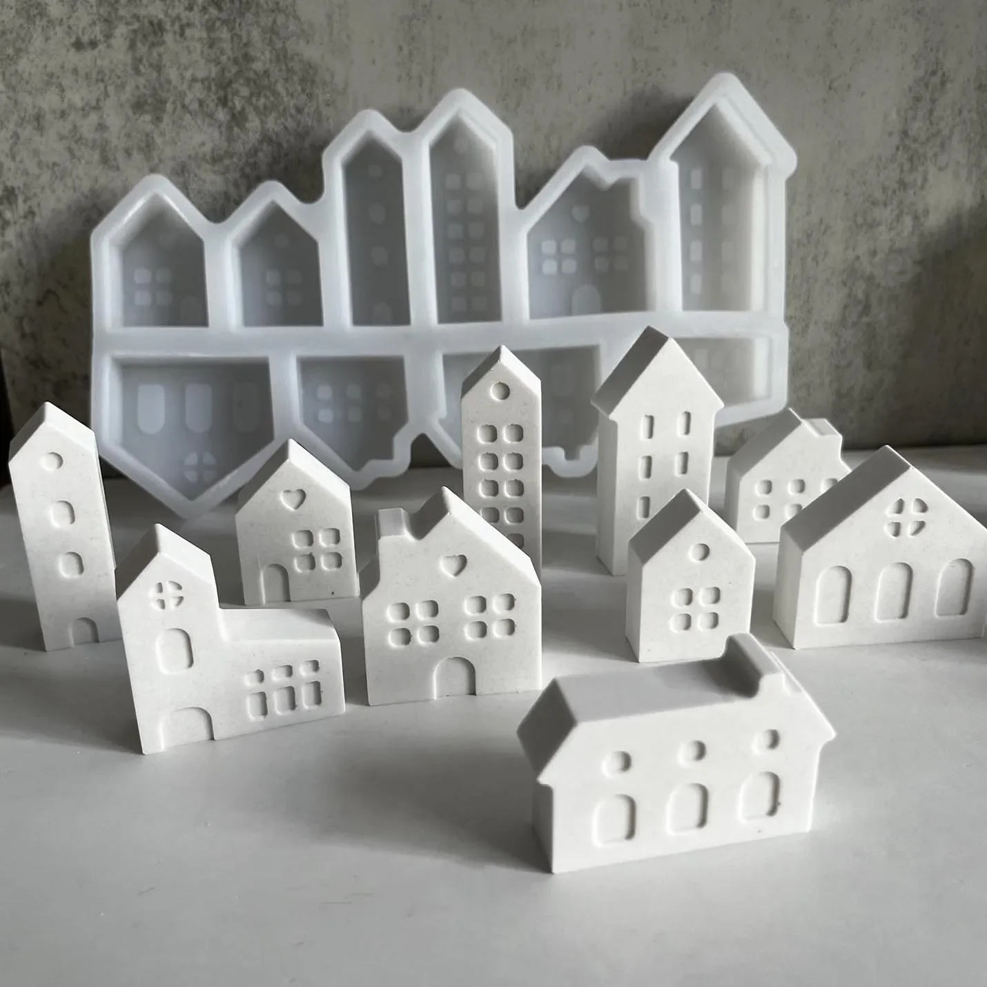 Nordic-Style-Small-House-Silicone-Mold-12-Even-Mini-House-Silicone-Mold ...