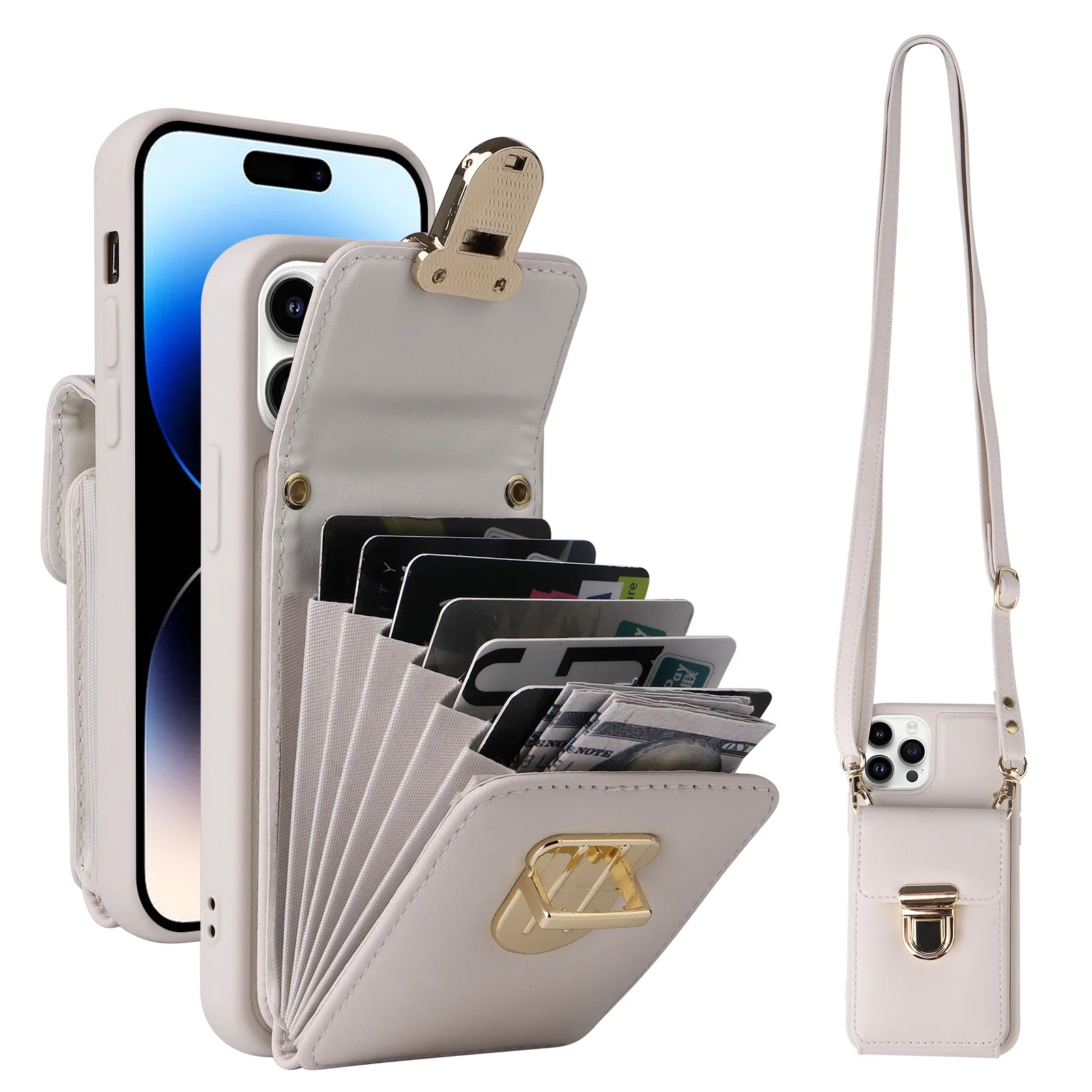 Leather-Crossbody-Lanyard-Phone-Case-for-IPhone-16-15-14-13-12-11-Pro ...