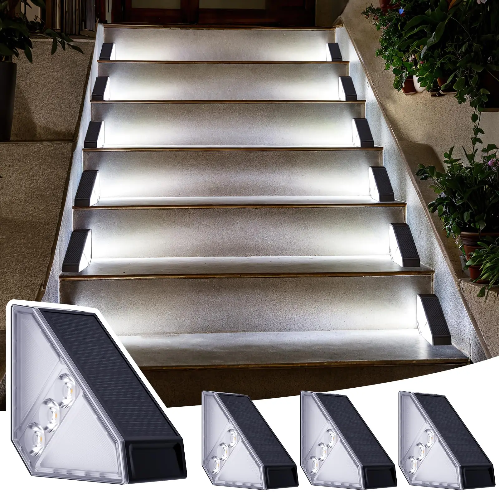 LED-Solar-Triangle-Stair-Lights-IP65-Waterproof-Outdoor-Step-Lamp-for ...