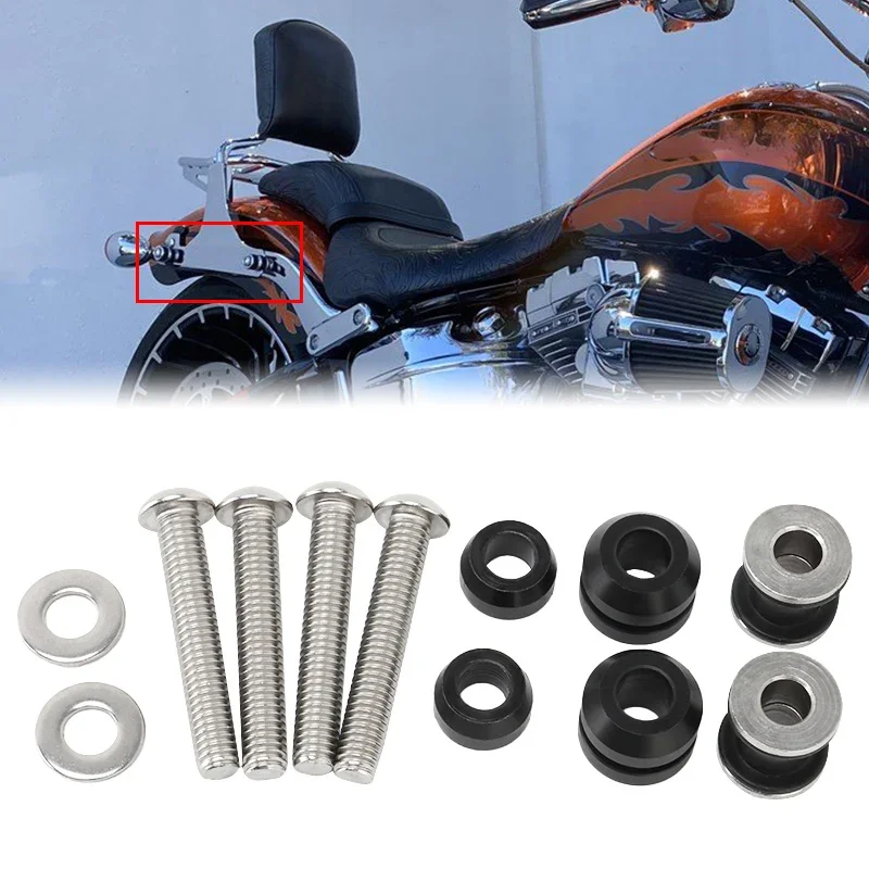 Motorcycle-Detachable-Sissy-Bar-Backrest-Rack-Docking-Hardware-Mounting ...