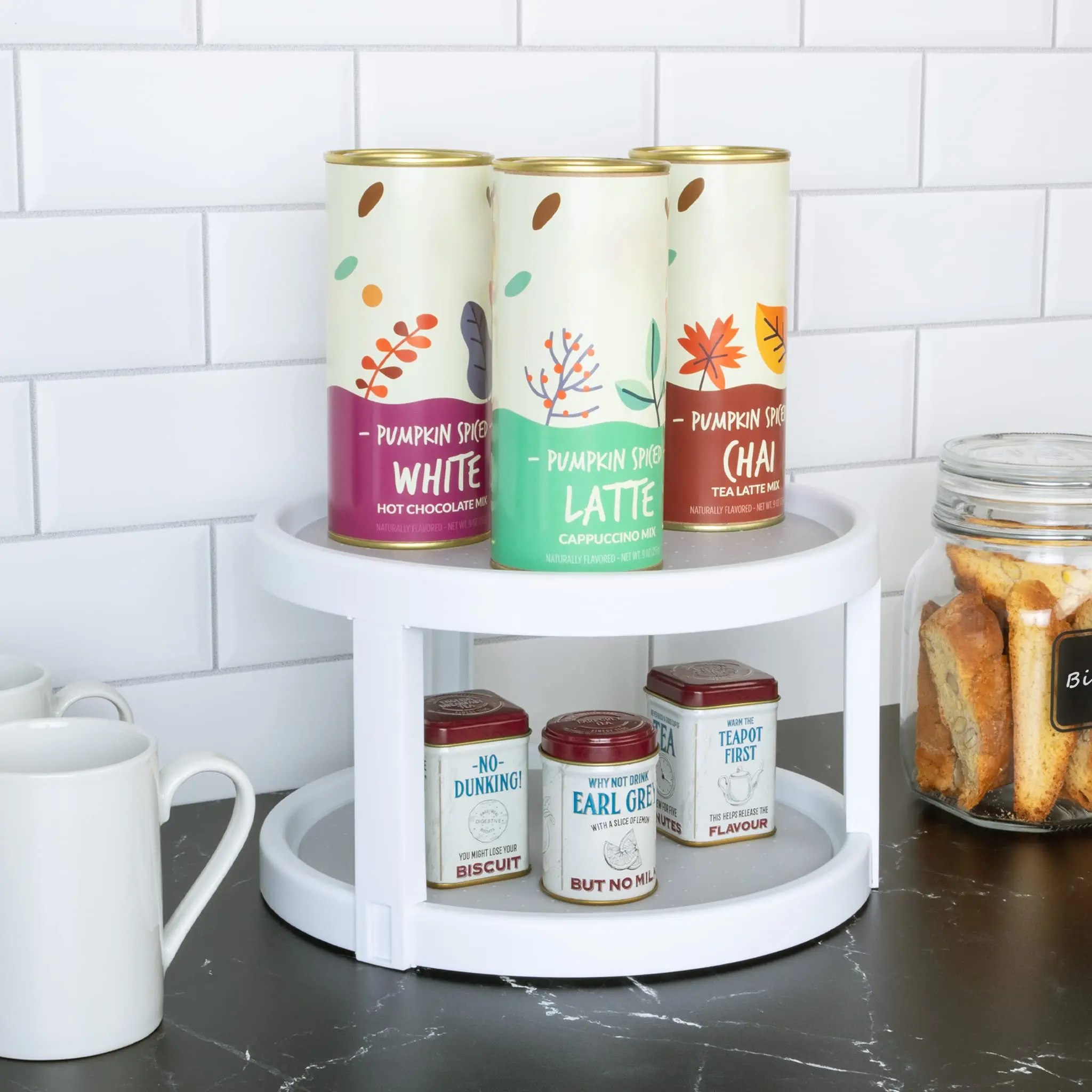 1-2-Tier-Rotating-Organizer-Pantry-Cabinet-Turntable-Round-Shelf ...