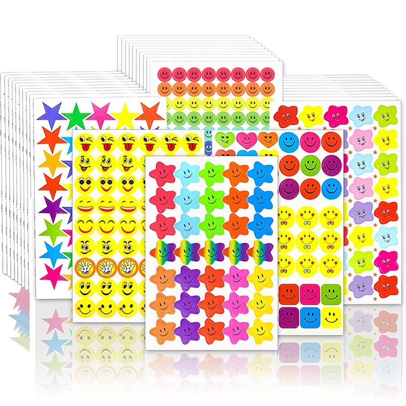 6-60sheets-Star-Hearts-Stickers-for-Teachers-Children-and-Parents ...