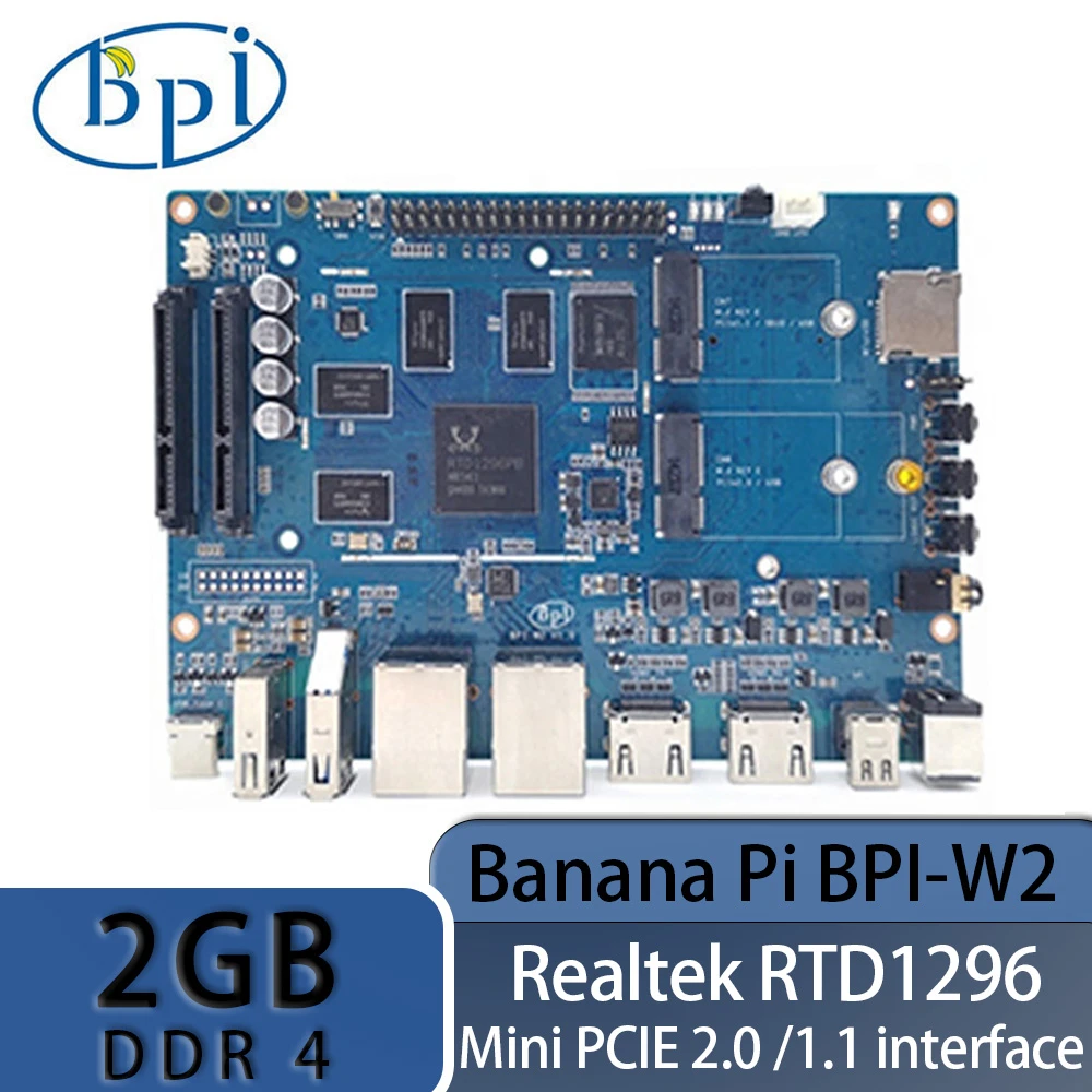 Banana Pi BPI W2 Realtek RTD1296 Quad core Mali T820 MP3 GPU 2G DDR4 ...
