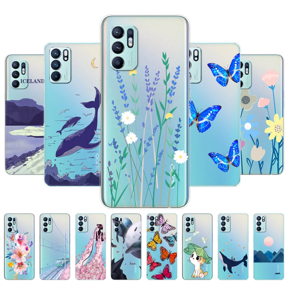 Funda trasera para OPPO Reno6, carcasa de silicona suave, TPU ...
