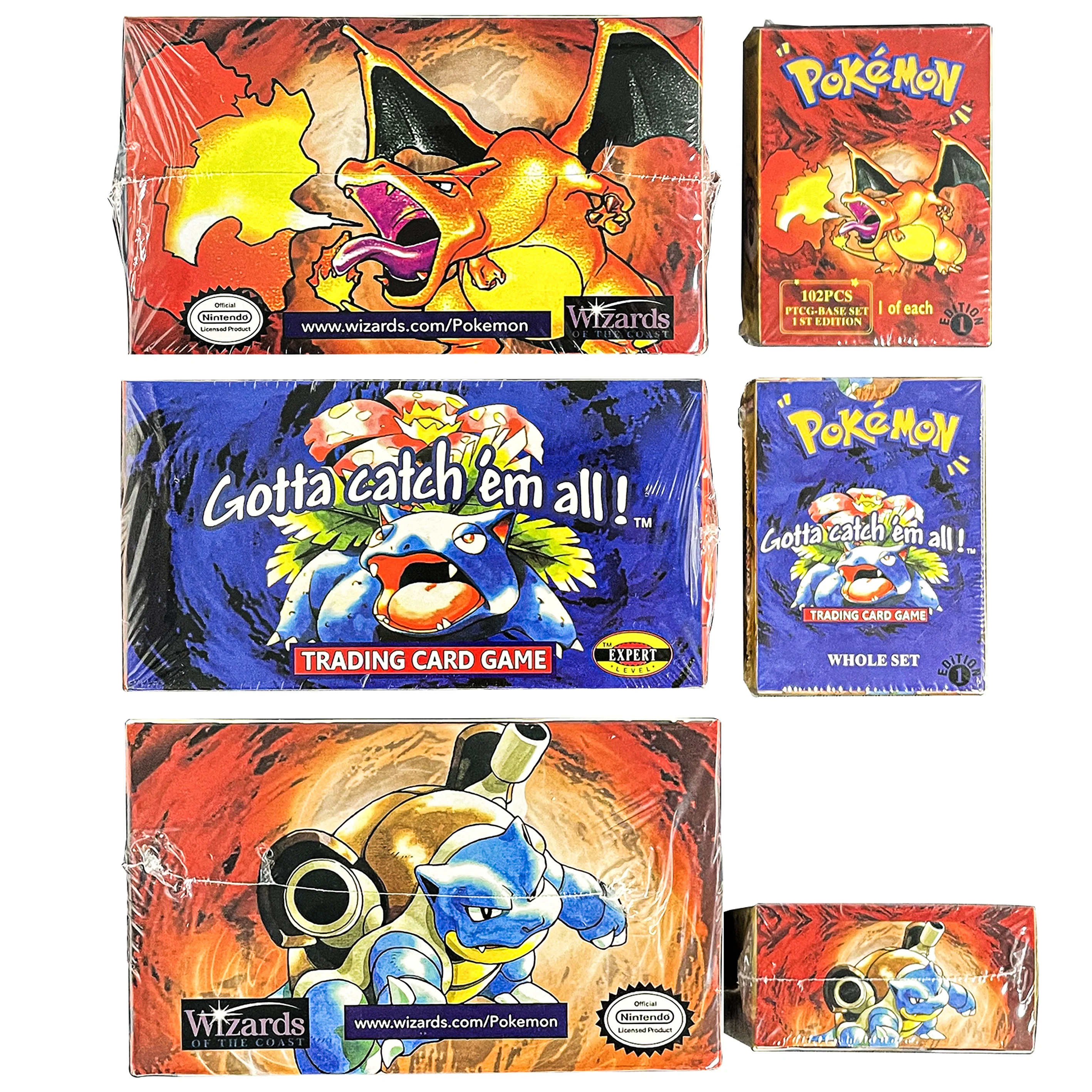 Pokemon 1e editie basisset Booster Pack × hele set-102 kaarten Volledig ...