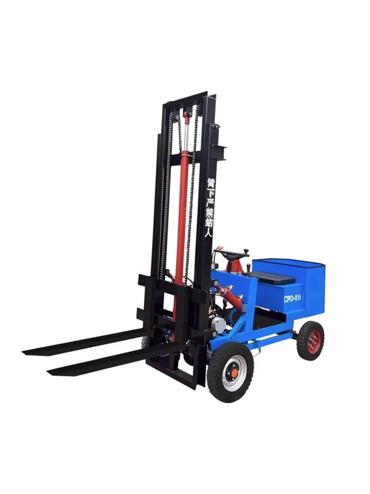 Electric-Forklift-1-Ton-Small-Hydraulic-Lift-Loading-and-Unloading-Truck-Lifting-Stacker-Seat ...