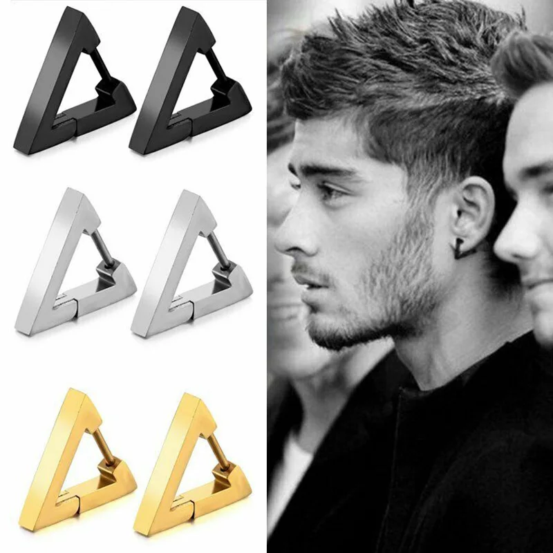 Pendientes triangulares góticos Punk para mujer, aretes de acero ...