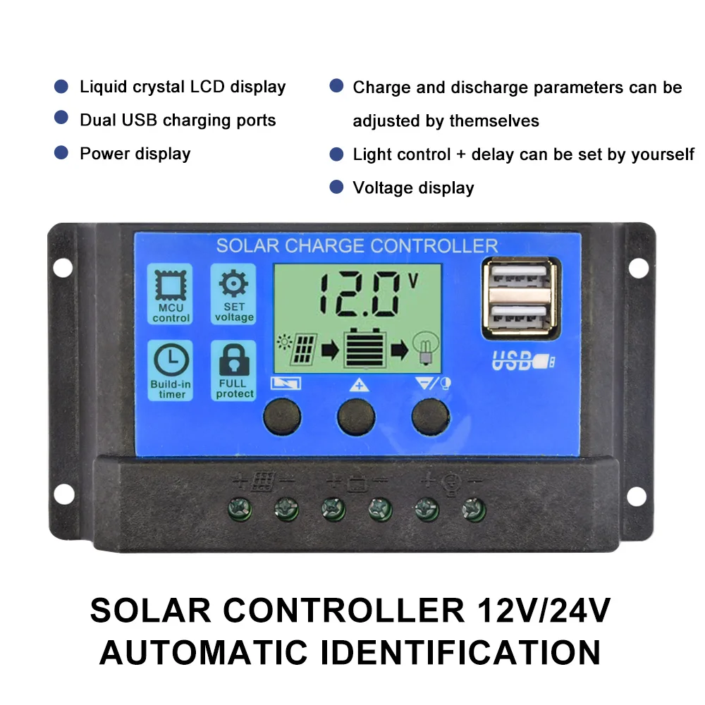 PWM-Solar-Controller-12V24V-60A-50A-40A-30A-20A-10A-Auto-LCD-Dual-USB ...