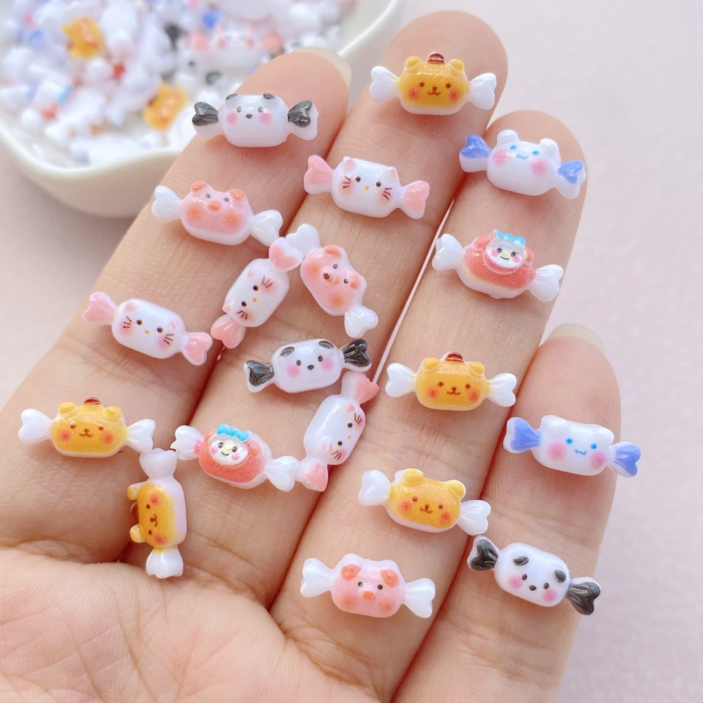 50Pcs-New-Cute-Resin-8-10mm-Mini-Shiny-Little-Cat-Series-Flat-Back ...