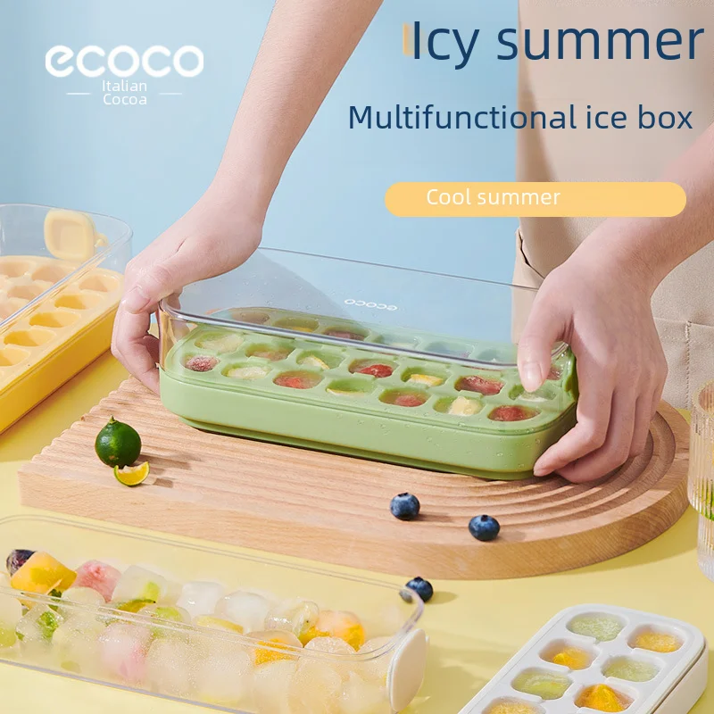 Food-Grade-Plastic-Press-Type-Ice-Tray-Mold-Home-Use-Small-Ice-Maker ...