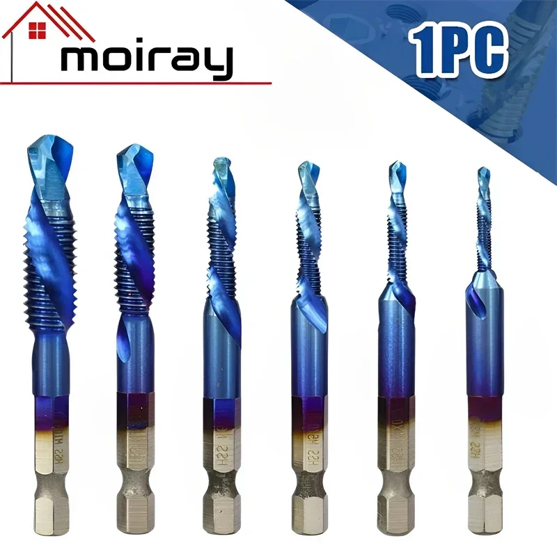 Titanium Plated Hex Shank Drill Bits HSS Screw Thread Metric Tap Screw ...