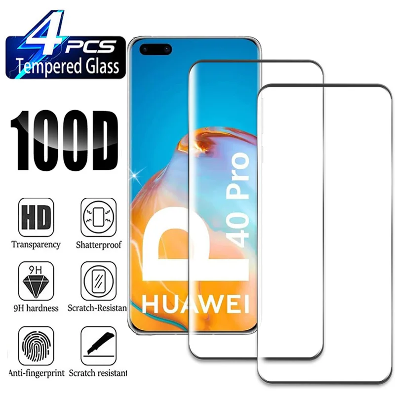 2/4 шт. закаленное стекло 9H для Huawei P40 Pro HD Защитная пленка для экрана | AliExpress