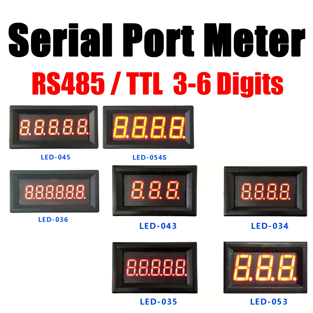 RS485-Serial-Port-Meter-LED-Digital-Tube-Display-485-TTL-Display-Module ...
