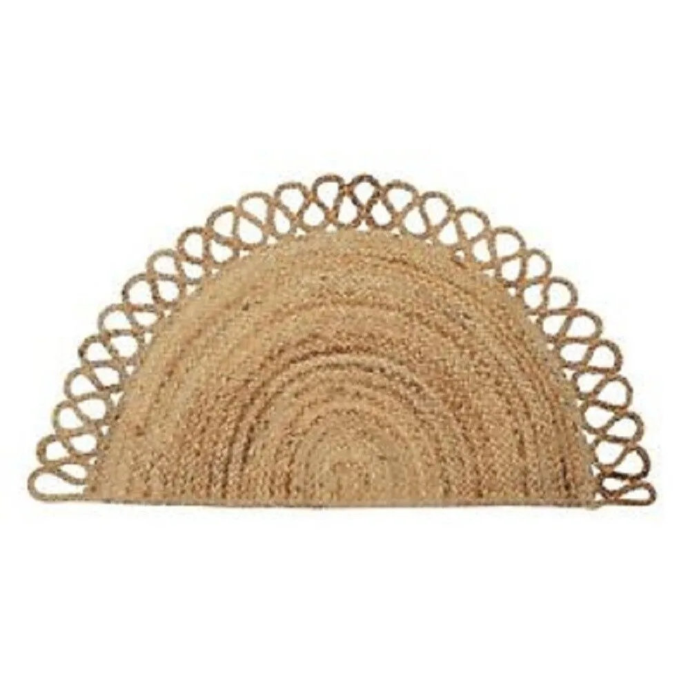 Tapis-fait-main-demi-lune-en-jute-naturel-tress-lea-salon-couloir-r ...