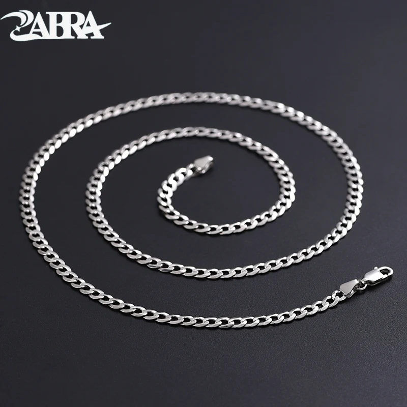 ZABRA S925 Silver Necklace Men's Trendy Hip hop Style High Street Collarbone Chain Men's Ins ...