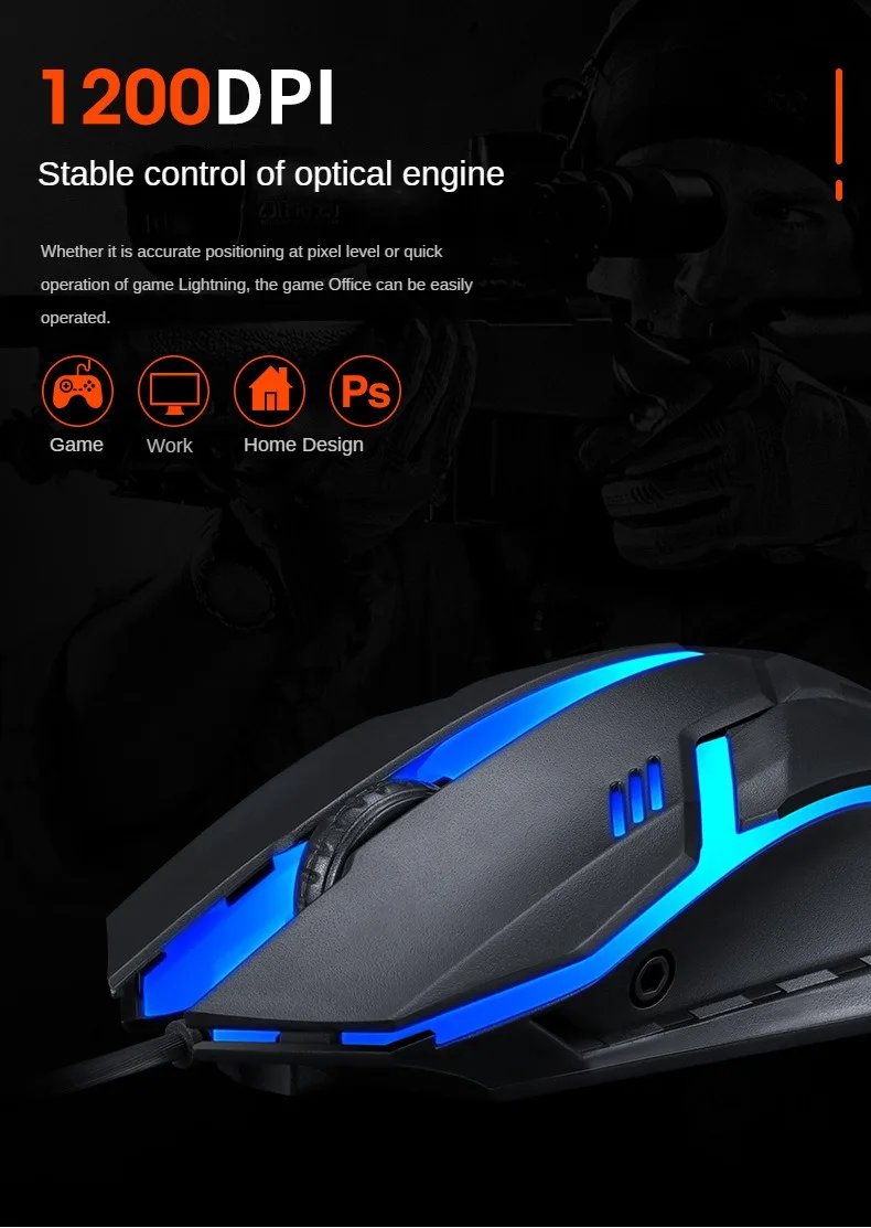 Mouse Optico Gamer TWOLF V1 RGB Negro USB TWOLF | falabella.com