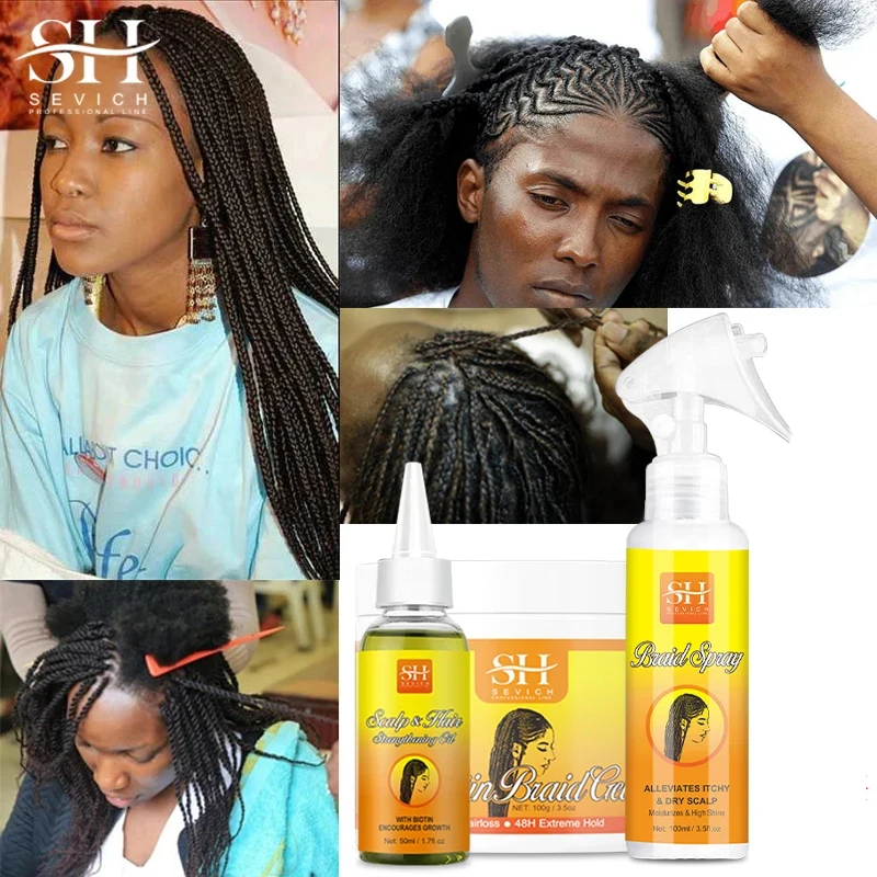 African-Braid-Knitted-Clean-Itch-Relief-Set-Hair-Shaping-Cream-Anti ...