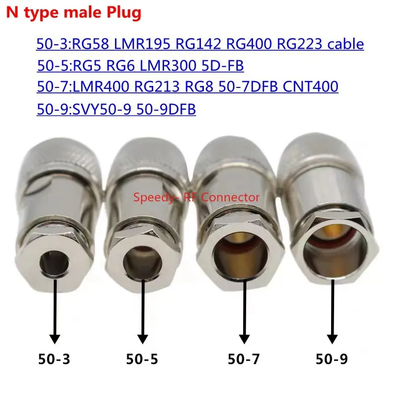 1 10Pcs L16 N Type Male Plug Clamp Connector Socket Clamp Solder for RG58 RG6 LMR300 5DFB RG142 ...