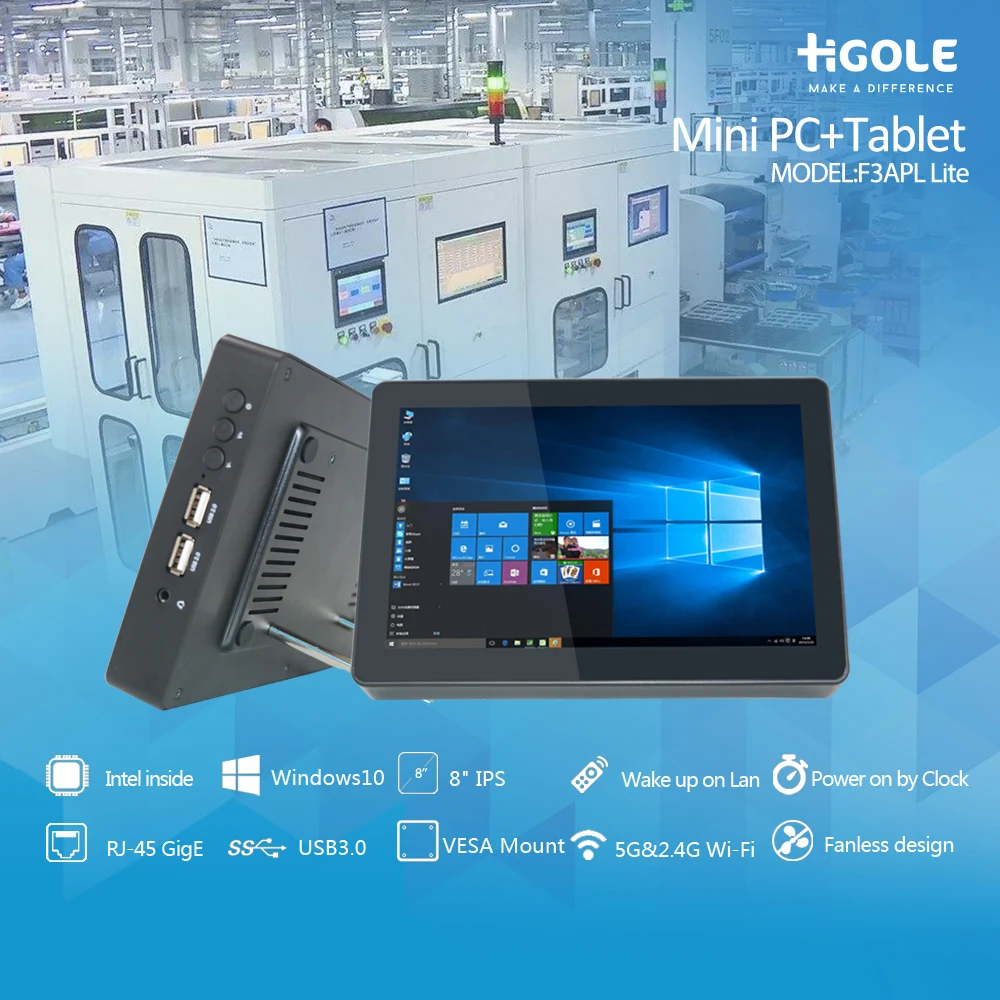 Higole F3apl Mini Pc Tablet Pad 8inch 1280*800 Windows 10 Intel J3355 ...