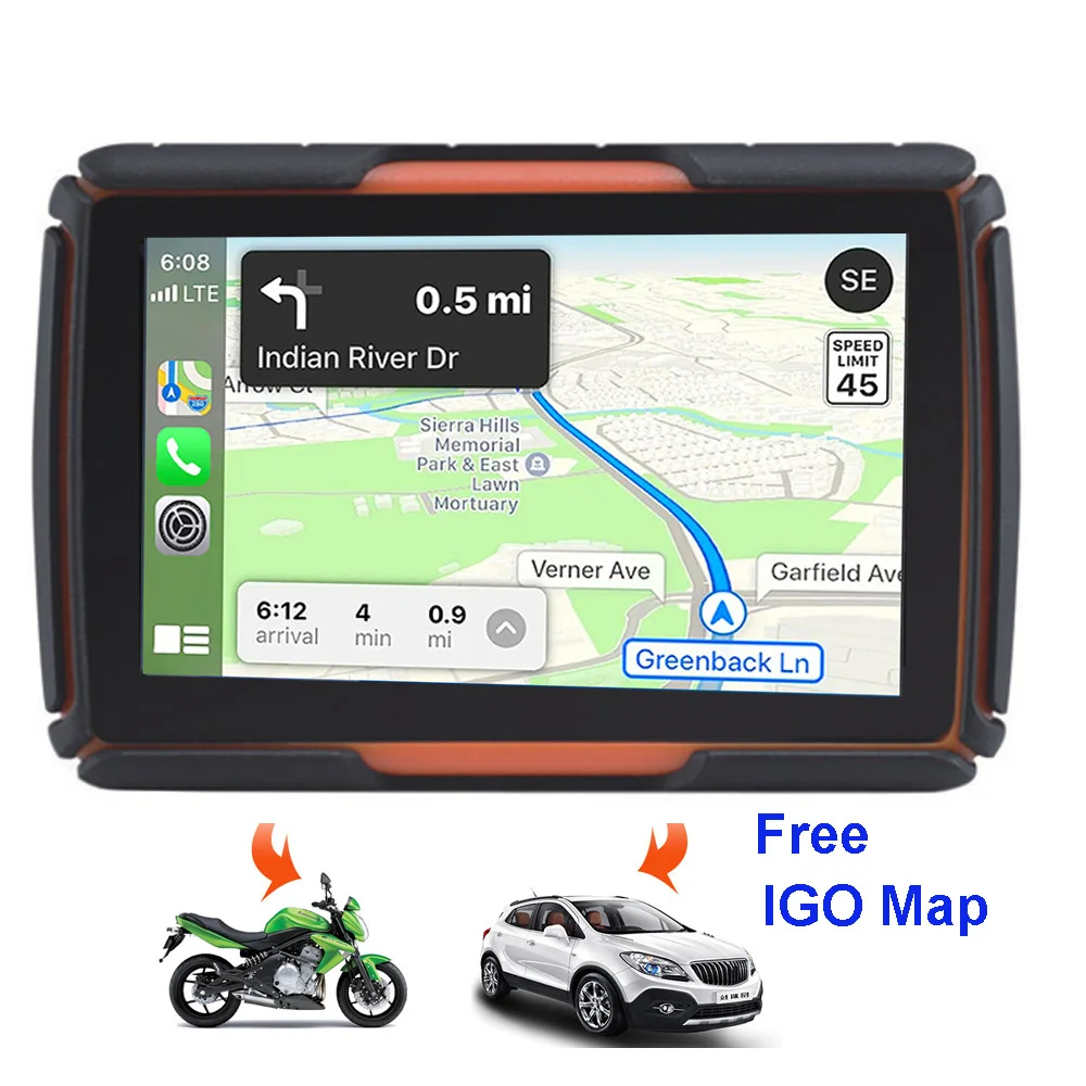 4.3 inch Motorcycle or Car GPS Navigation Waterproof GPS Navigator FM ...