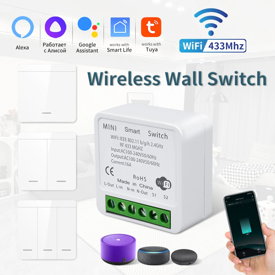 16A-Tuya-WiFi-DIY-Smart-Switch-Power-Monitor-Smart-Home-Wireless-433mhz ...