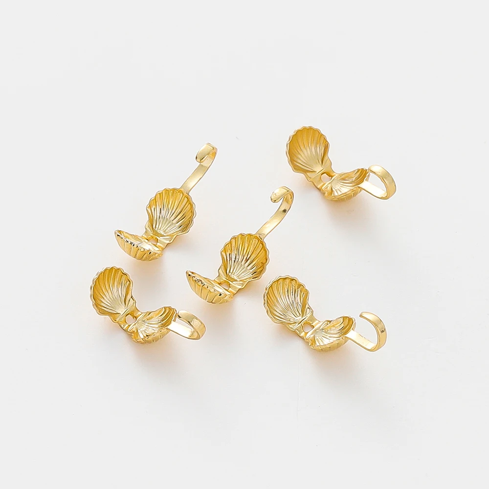 20Pcs-14K-18K-Gold-Color-Plated-Brass-Shell-Crimp-End-Caps-Clasps-Wire ...