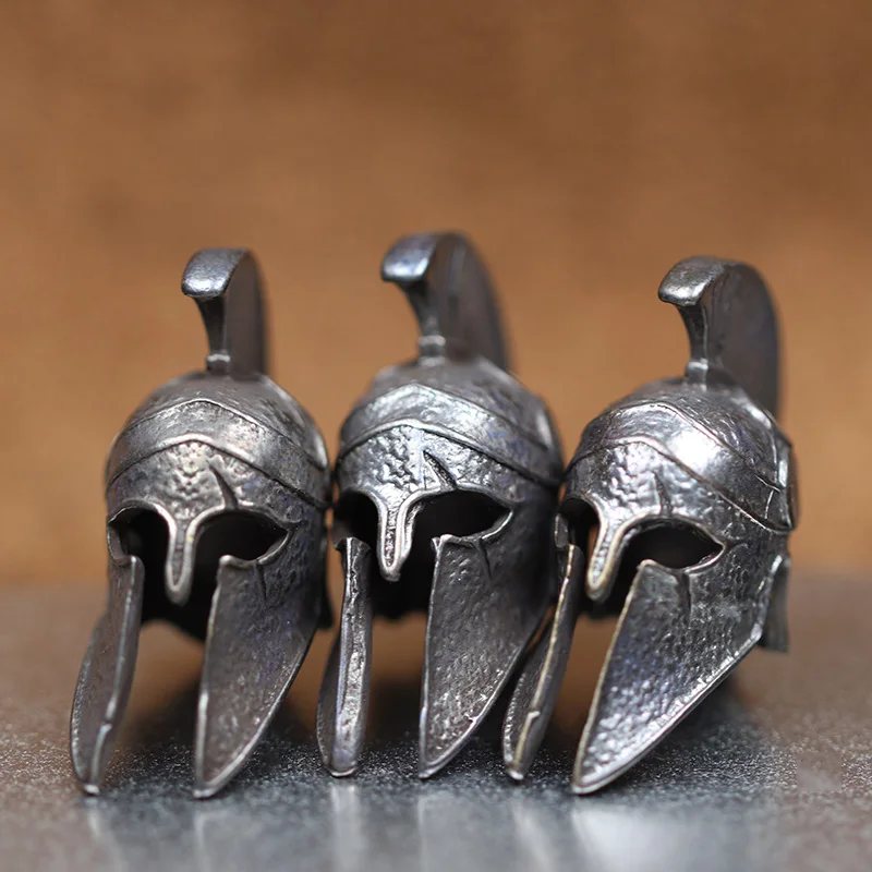 Black-Ancient-Greece-Spartan-Warrior-Scar-Helmet-Brass-Knife-Beads-EDC ...