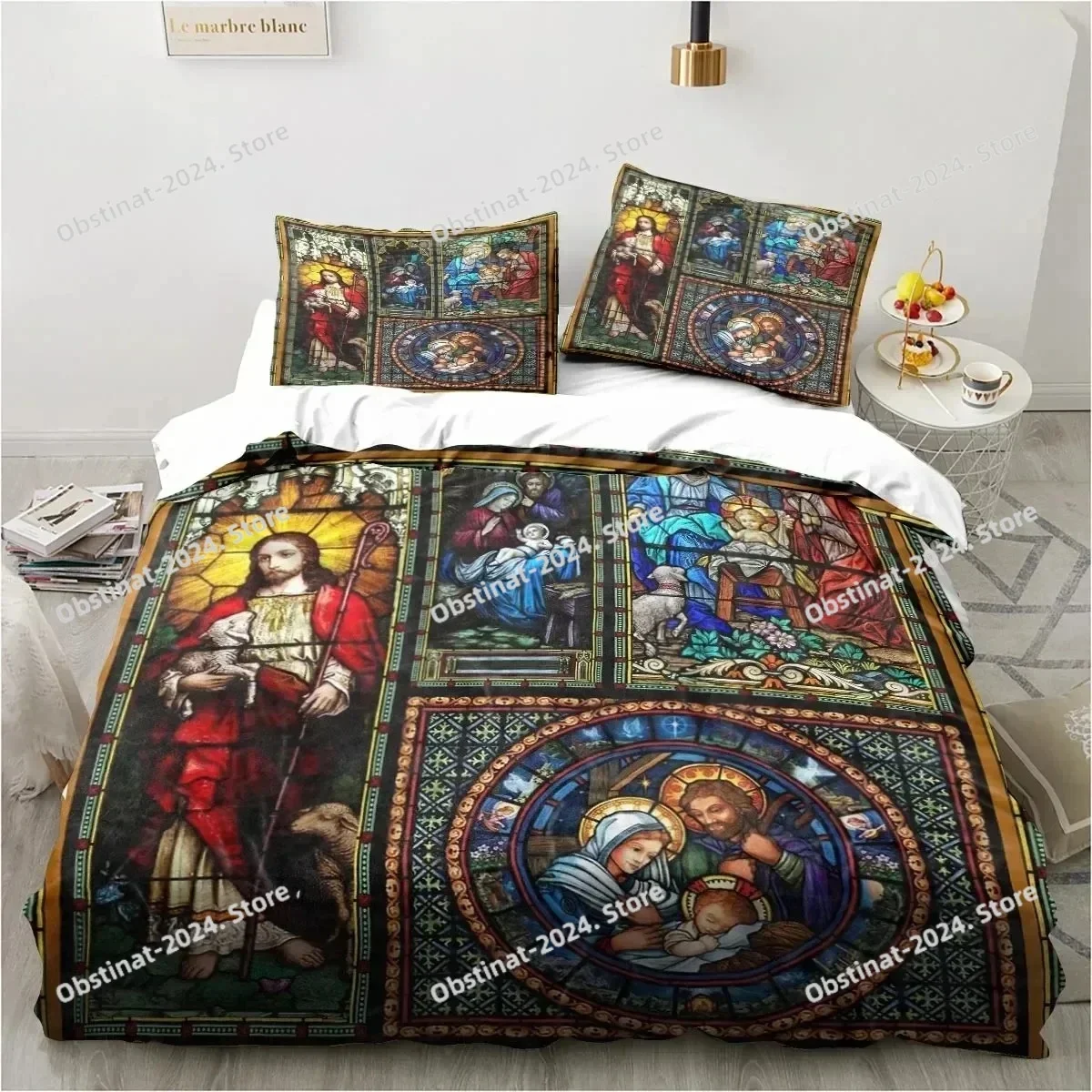 Jesus Christ Church Mary Christian Religious Bedding Set Printed ...