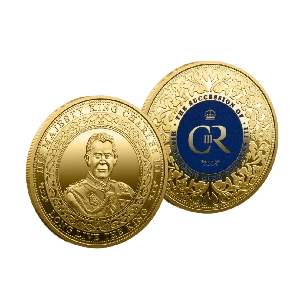 King-Charles-III-Gold-Plated-Commemorative-Coin-Set-British-Royal-The ...